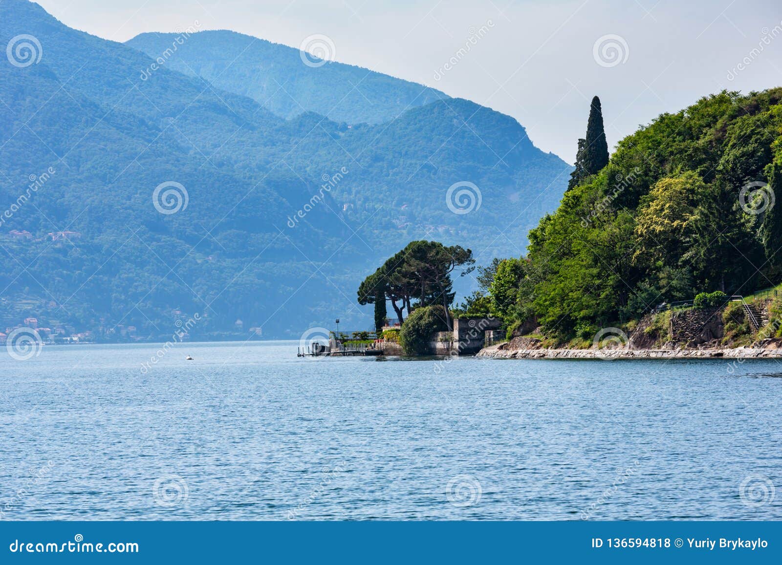 Lake Como Shore from Ship View Stock Photo - Image of italy, coast ...