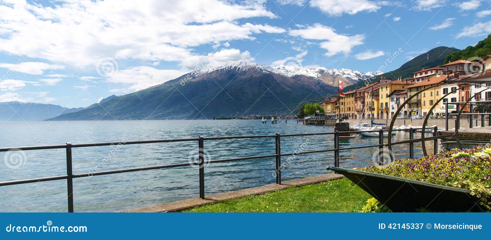 Lake of Como from the Waterfront of Domaso Stock Image - Image of ...