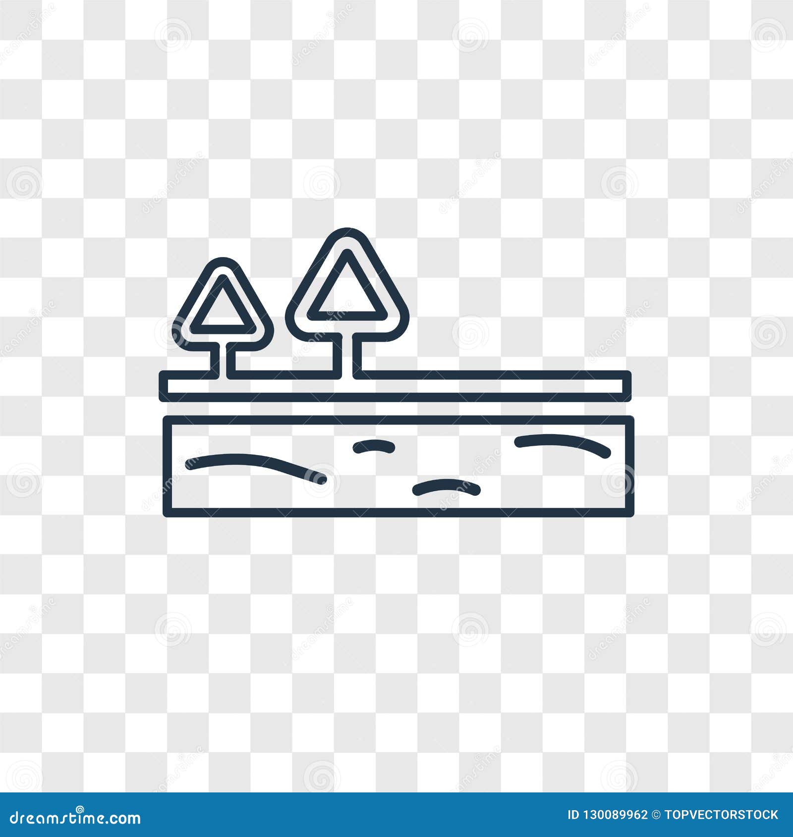 Lake Concept Vector Linear Icon Isolated on Transparent Background ...
