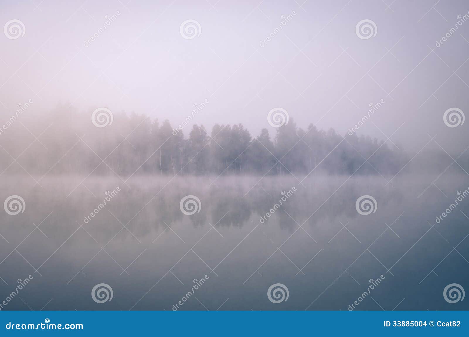 Lake covered by fog stock photo. Image of early, mist - 33885004
