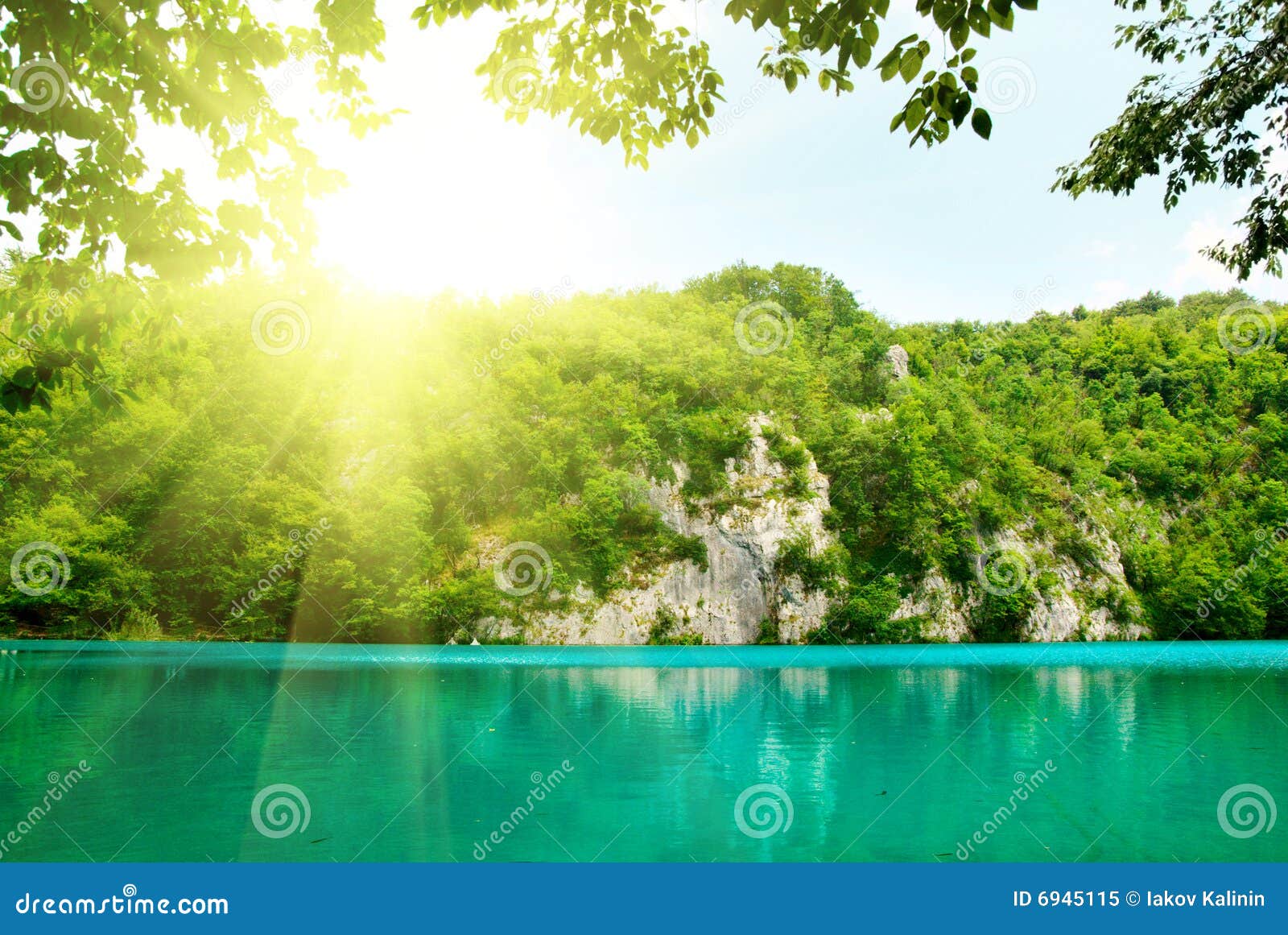 Lake in deep forest stock image. Image of river, outdoor - 6945115