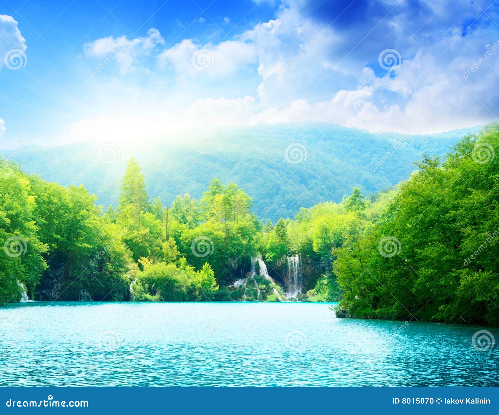 Lake in deep forest stock photo. Image of landscape, cloud - 8015070