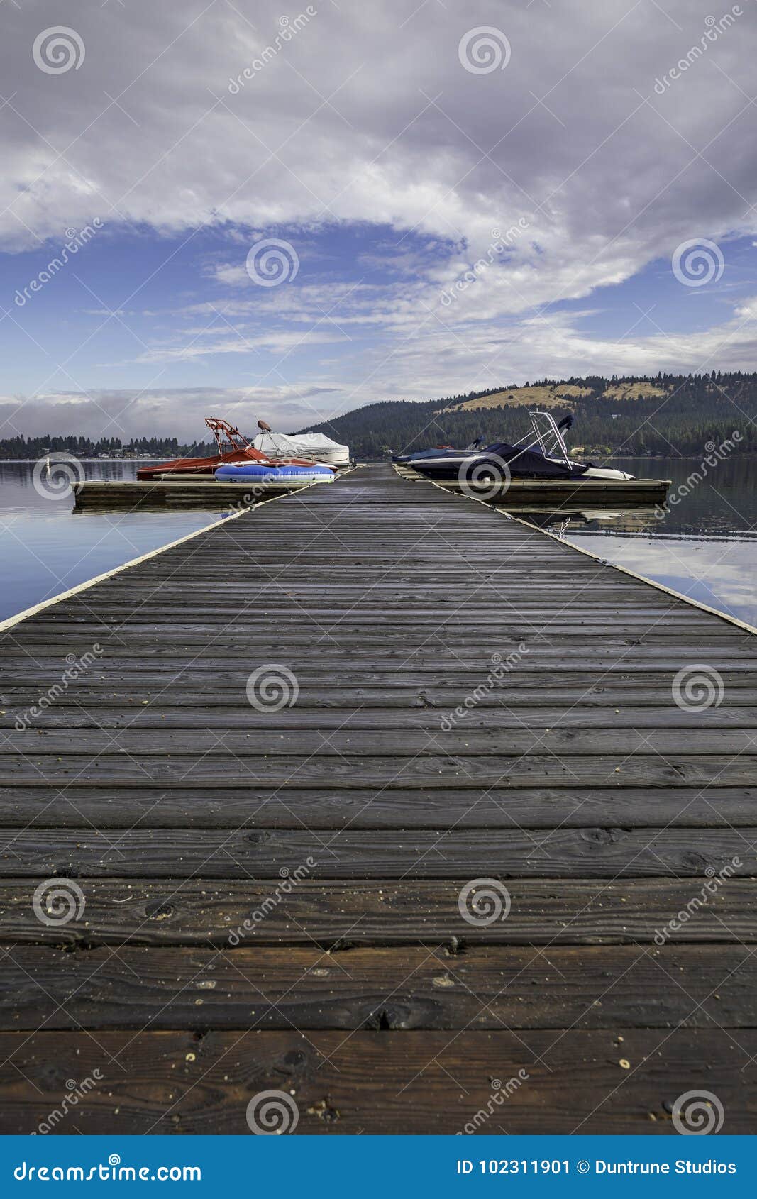 Lake Dock stock image. Image of harbor, clouds, beautiful - 102311901