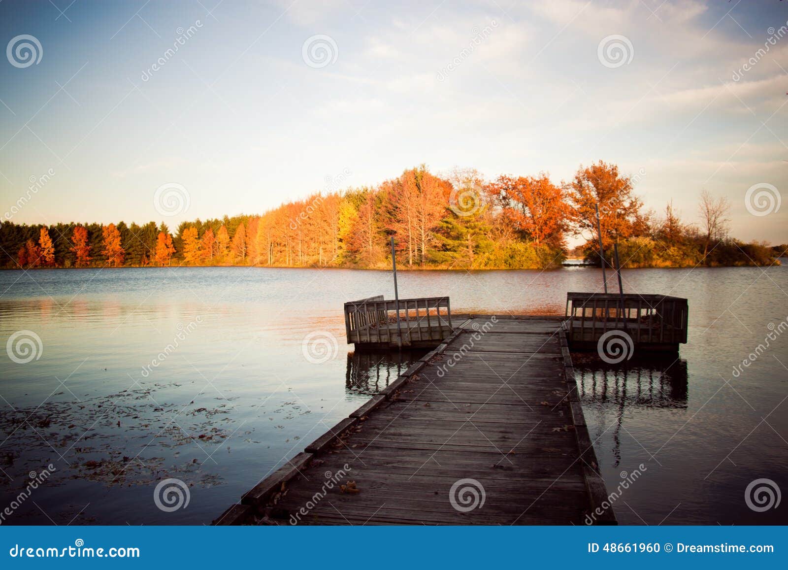 Lake with Dock stock photo. Image of colors, dock, lake - 48661960