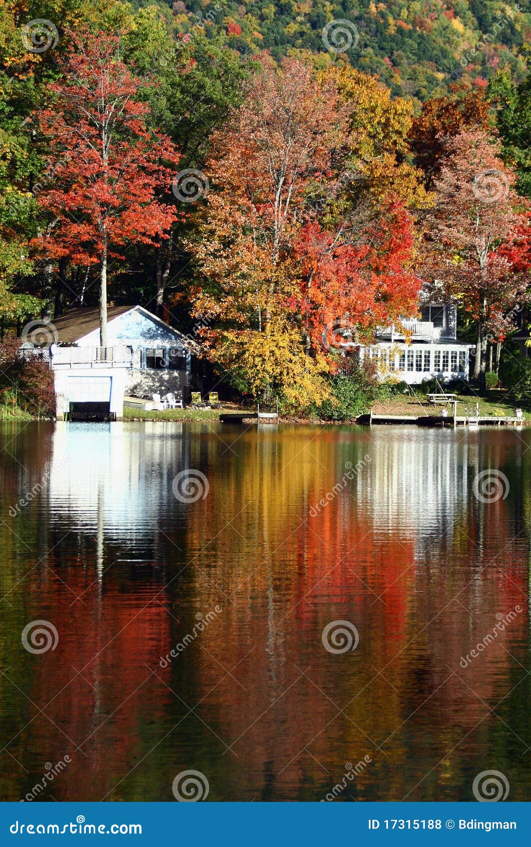 Lake Dunmore in the Fall stock photo. Image of american - 17315188