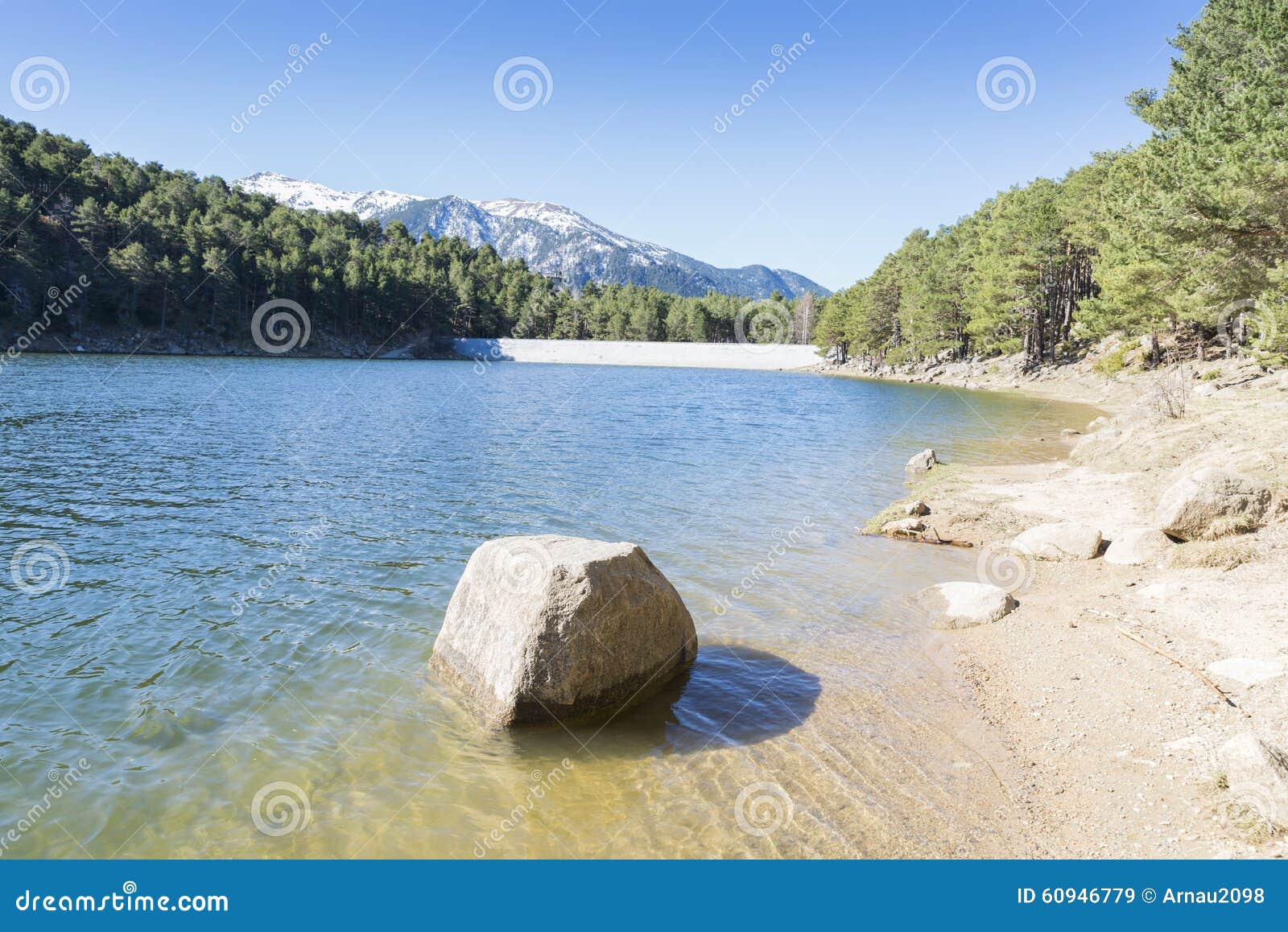 Lake of Engolasters stock image. Image of rocks, pyrenees - 60946779