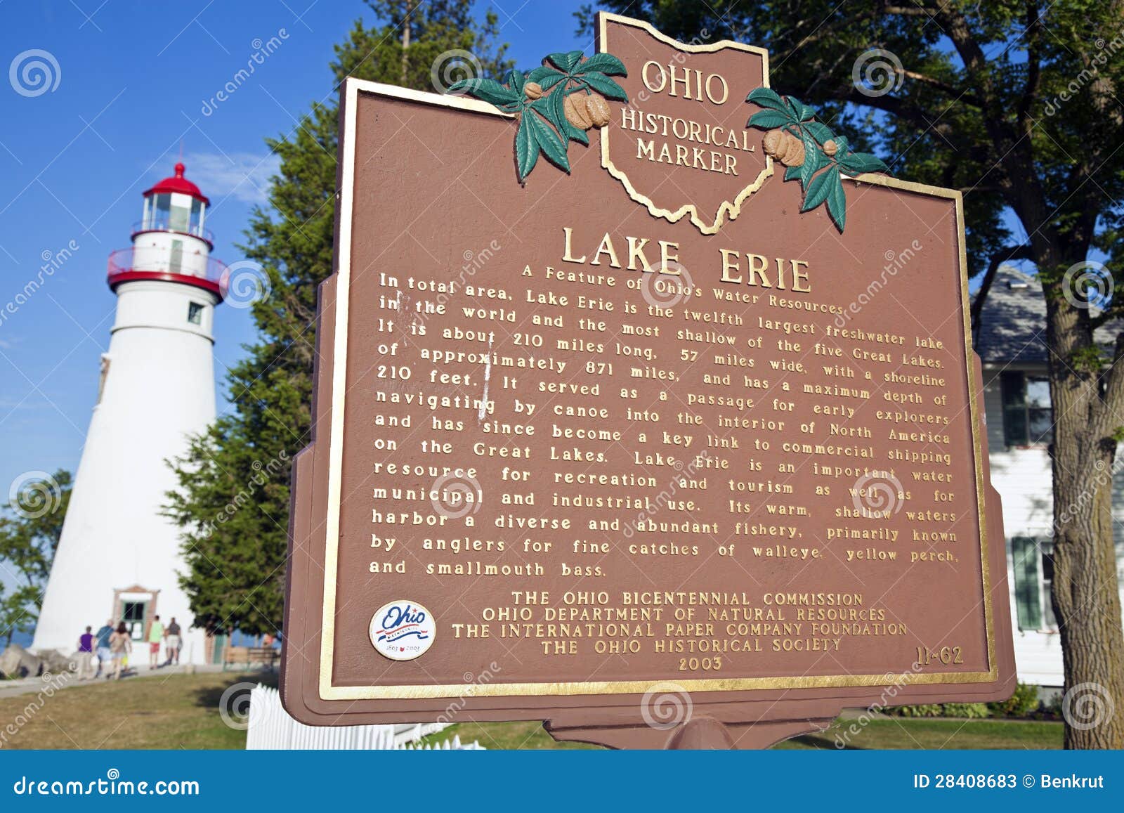 Lake Erie Historical Marker Editorial Stock Photo - Image of historic ...
