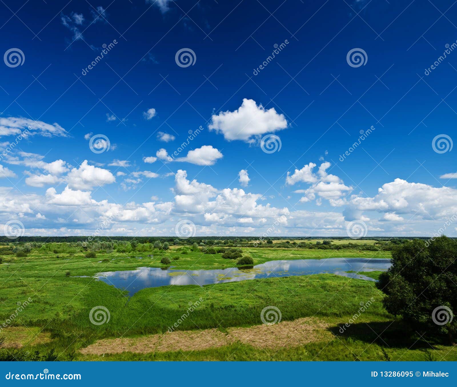 Lake and field stock image. Image of landscape, blue - 13286095