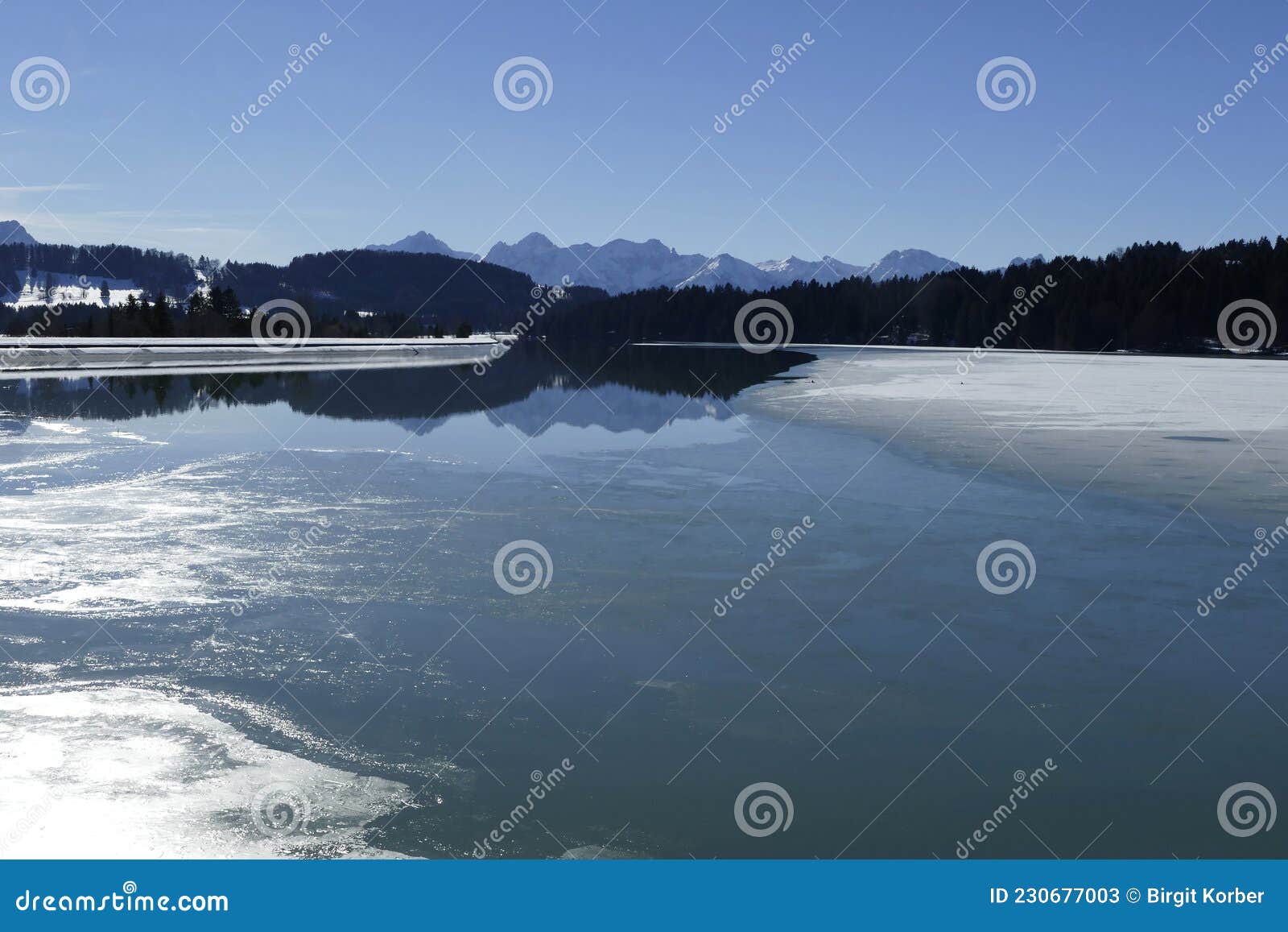 Lake Forggensee in Bavaria, Germany Stock Image - Image of winter, lake ...