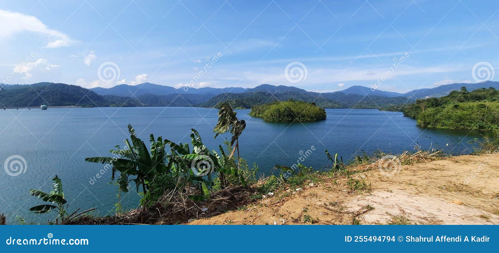 Lake form because of dam stock photo. Image of water - 255494794