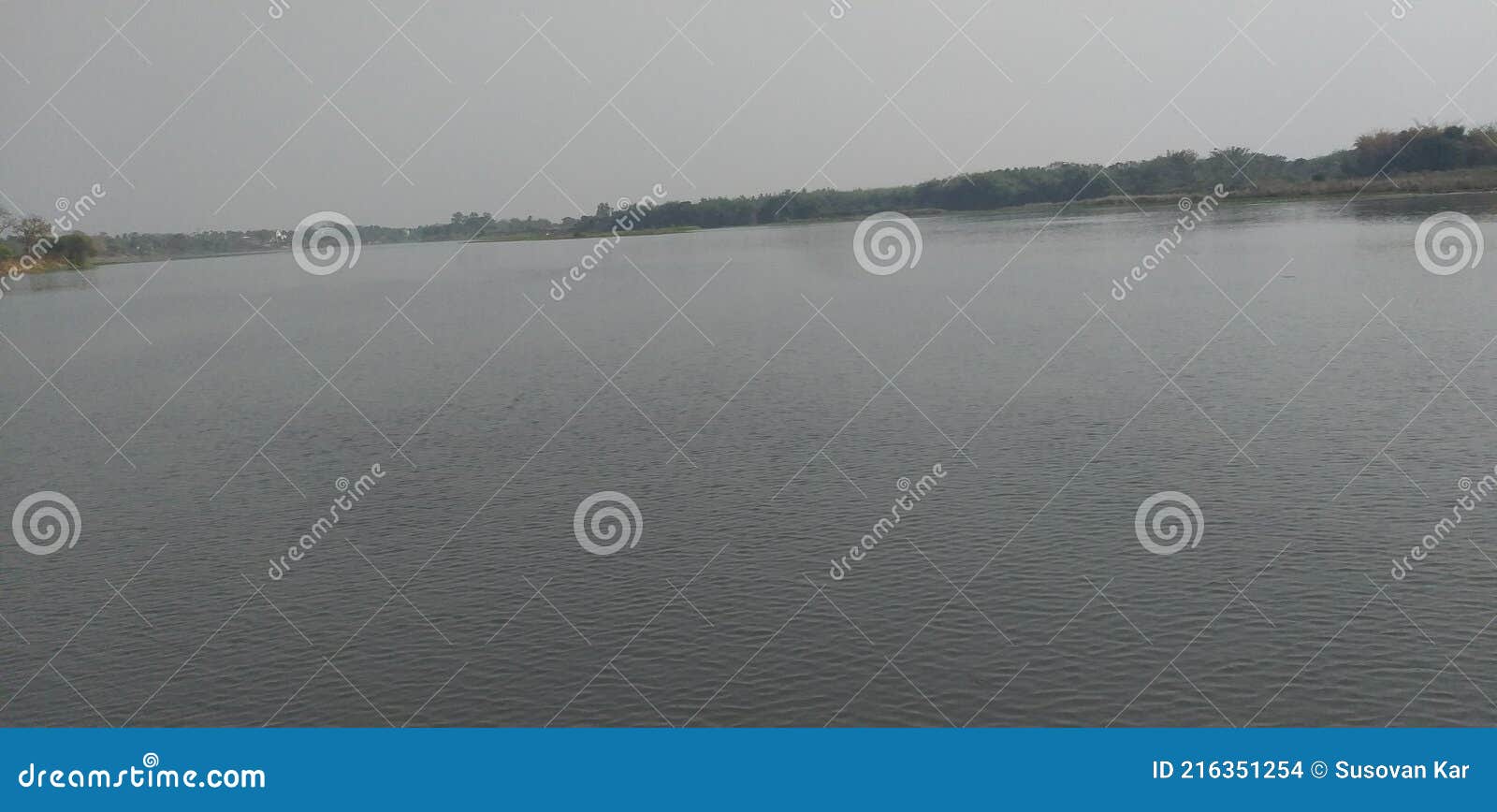 A lake is full of water. stock photo. Image of mist - 216351254