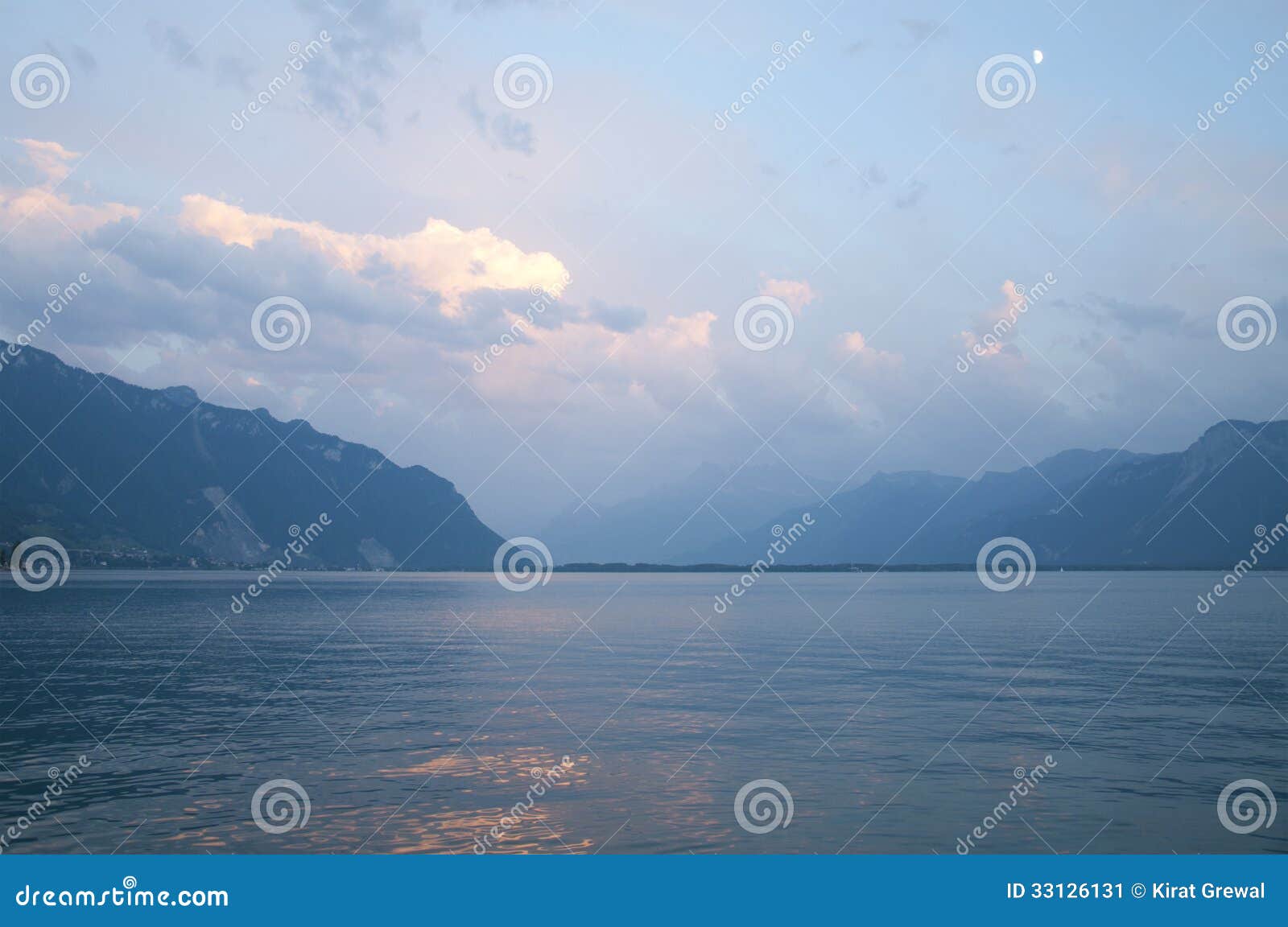 Lake Geneva in the Summer stock image. Image of reflection - 33126131