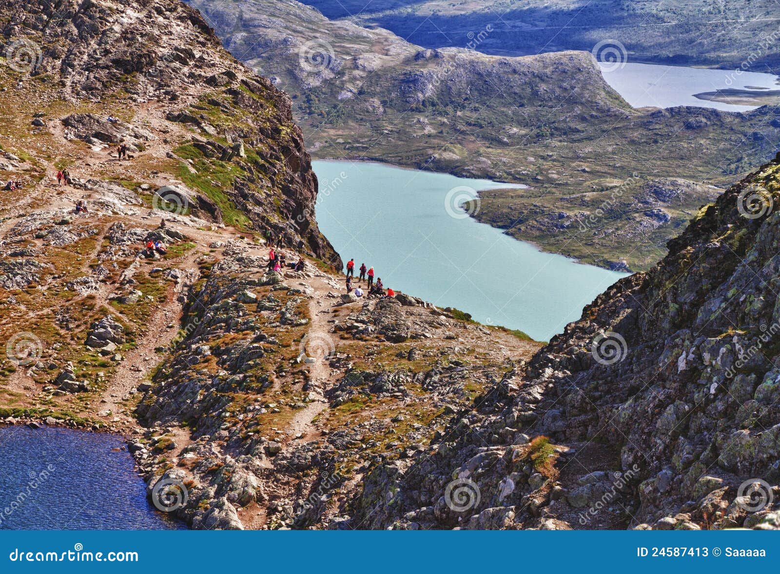 The lake Gjende in Norway stock image. Image of happy - 24587413