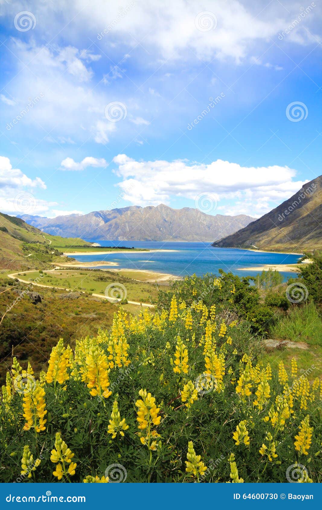 Lake hawea New Zealand stock photo. Image of beautiful - 64600730