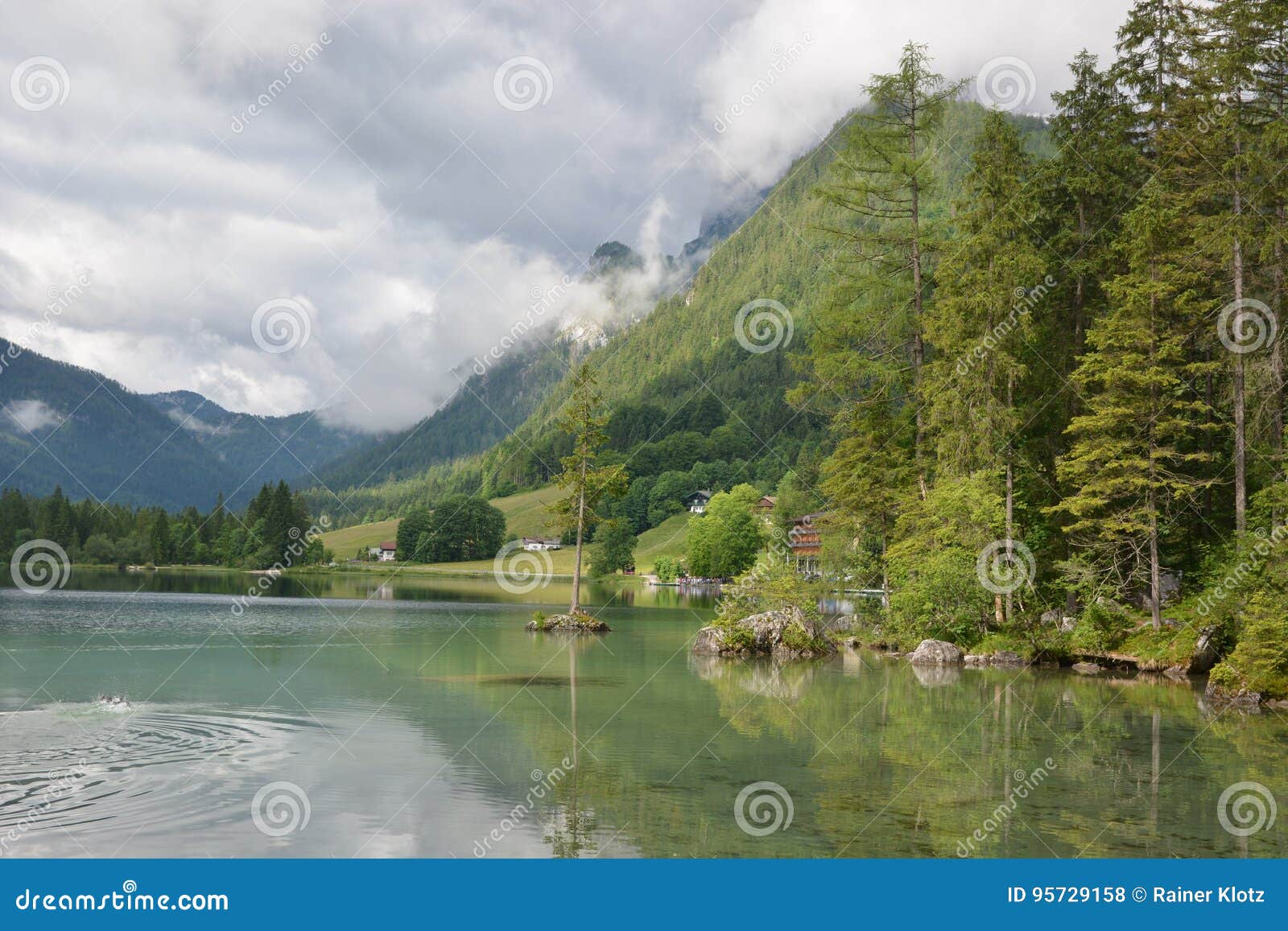 Lake Hintersee stock photo. Image of germany, hintersee - 95729158