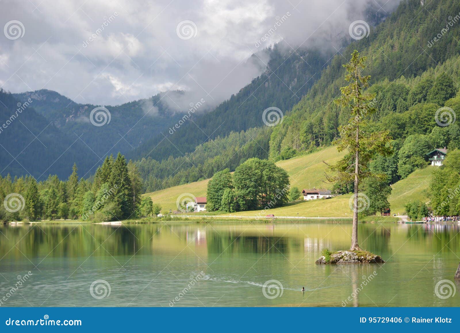 Lake Hintersee stock photo. Image of alps, national, horizon - 95729406