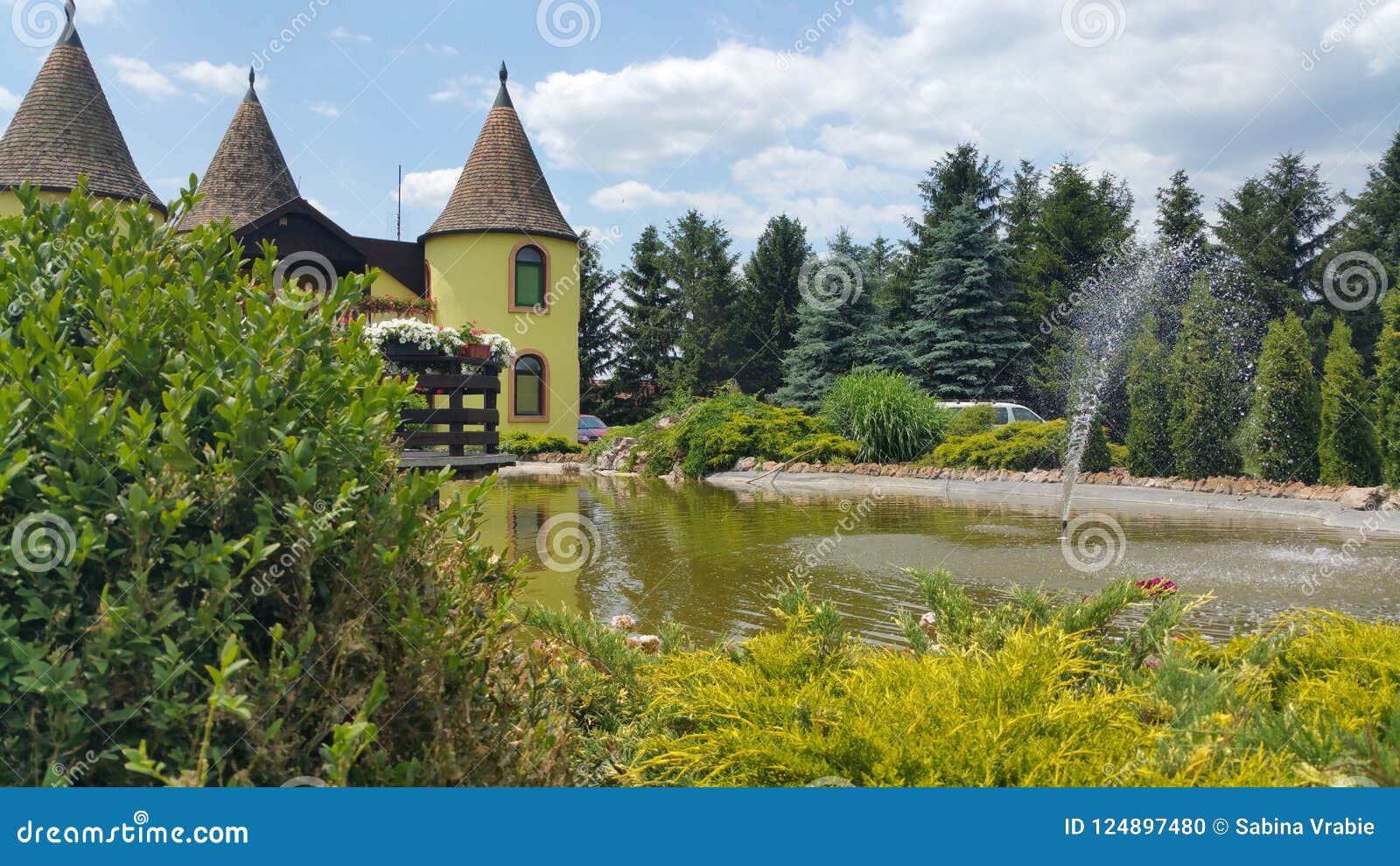 Yellow castle stock photo. Image of castle, yellow, park - 124897480