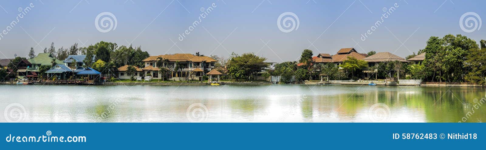 Lake House stock image. Image of cottage, water, white - 58762483