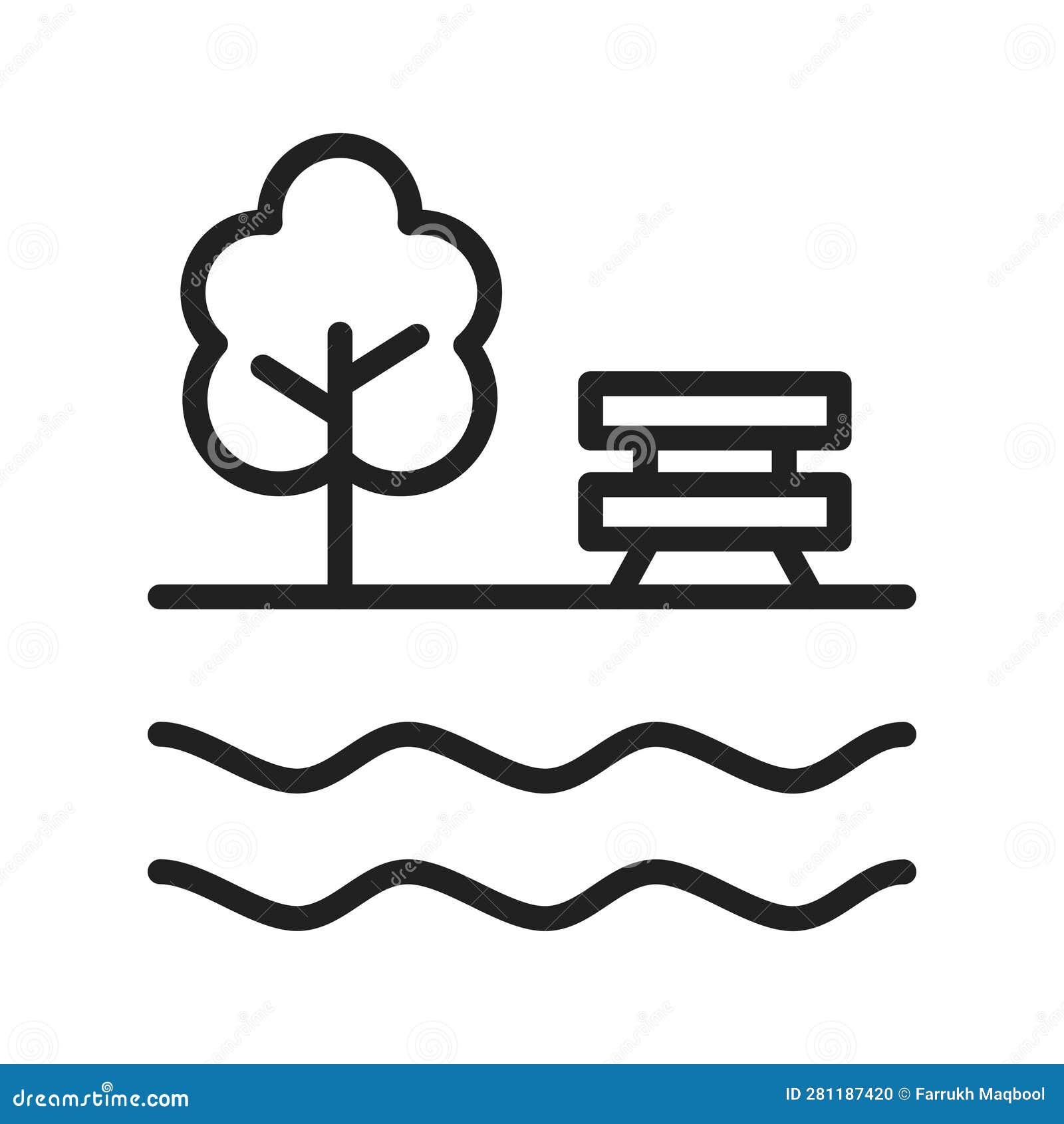 Lake Icon Image. stock vector. Illustration of icon - 281187420
