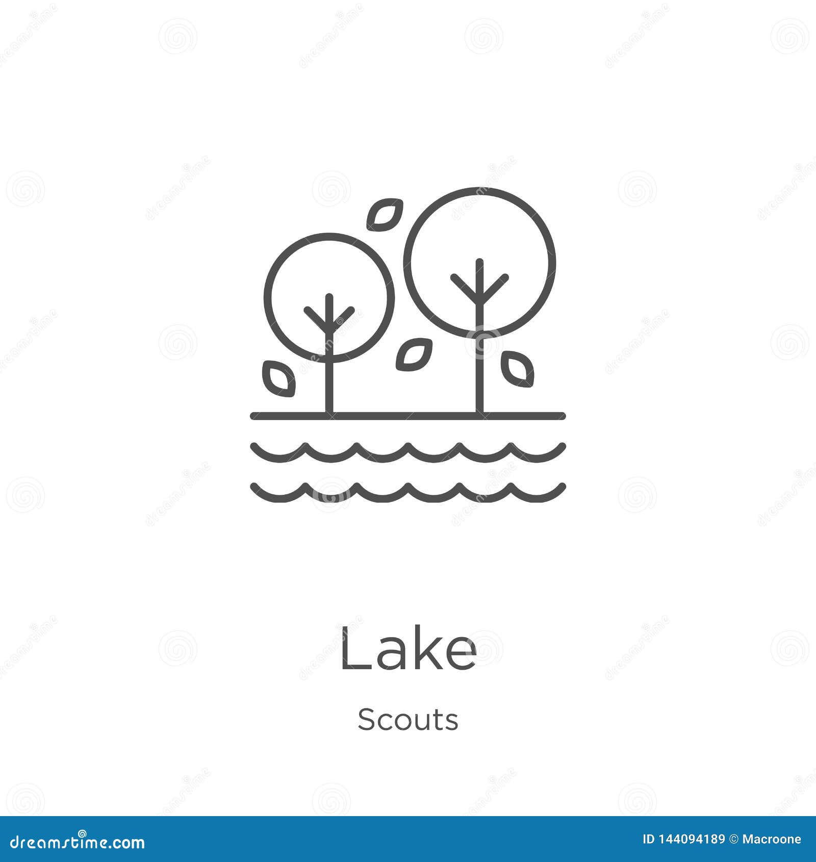 Lake Icon Vector from Scouts Collection. Thin Line Lake Outline Icon ...