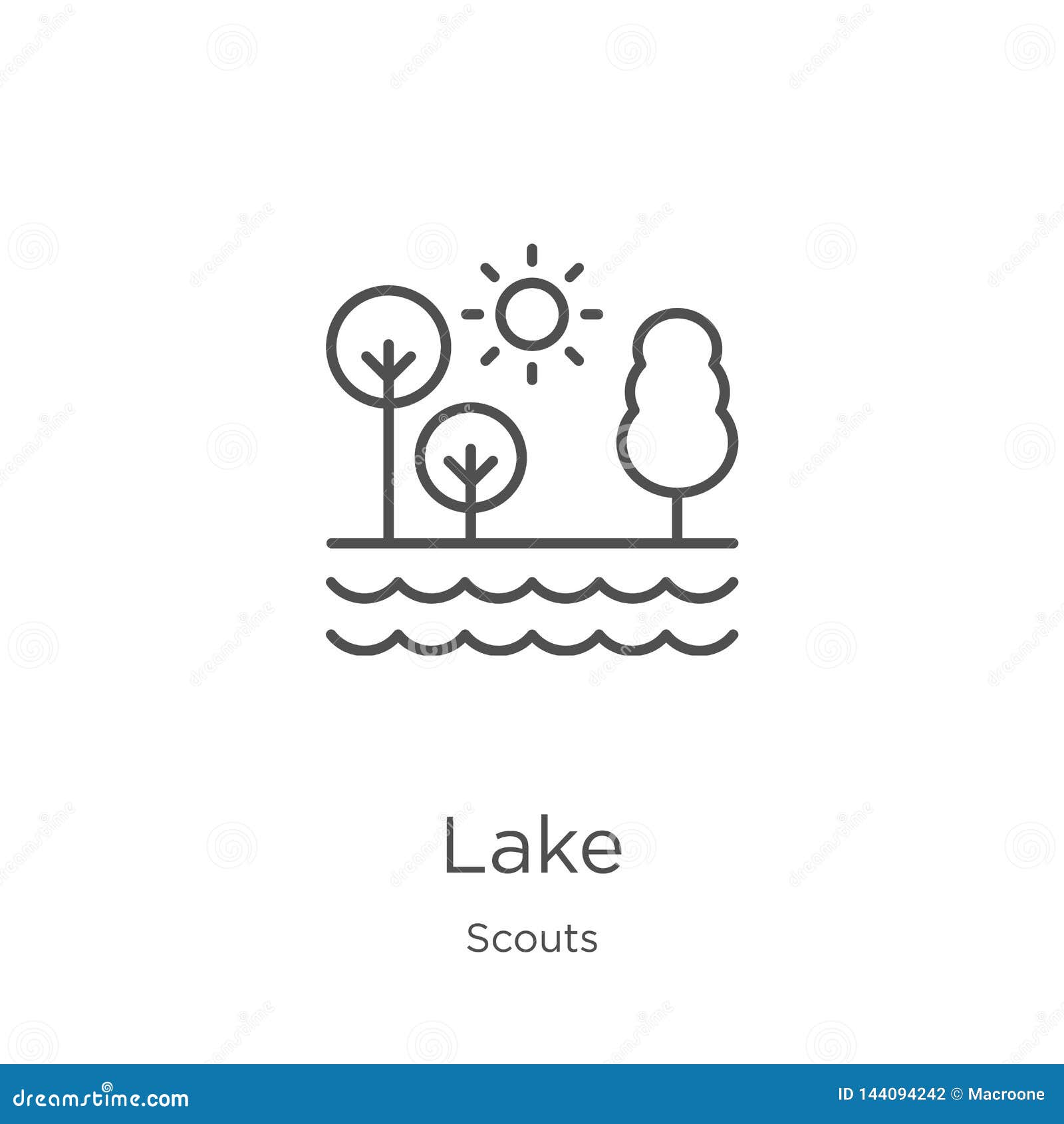 Lake Icon Vector from Scouts Collection. Thin Line Lake Outline Icon ...
