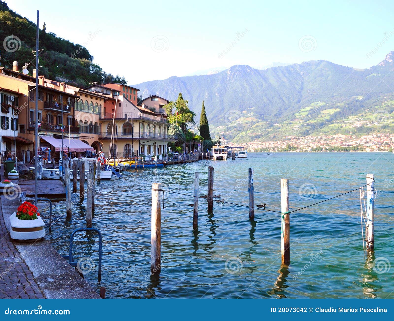 Lake Iseo, Italy stock photo. Image of shore, lago, water - 20073042