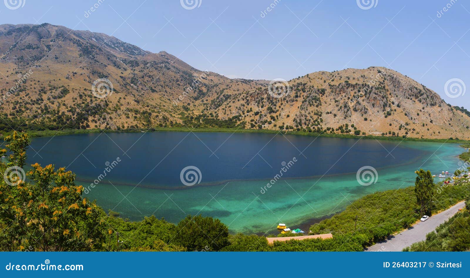 Lake Kournas stock image. Image of kournas, landscape - 26403217