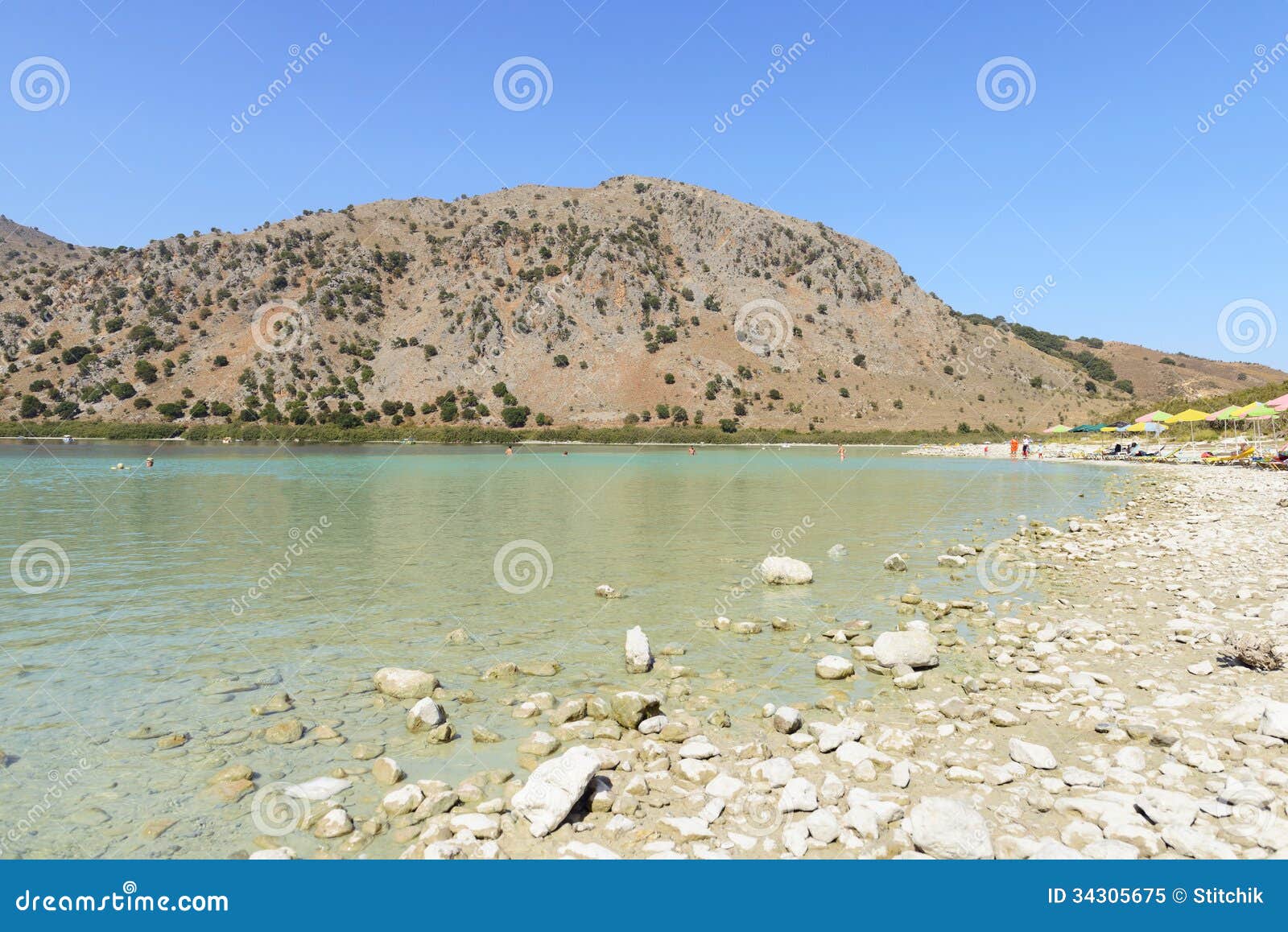 Lake Kournas. Crete. Greece Stock Image - Image of tourist, kourna ...