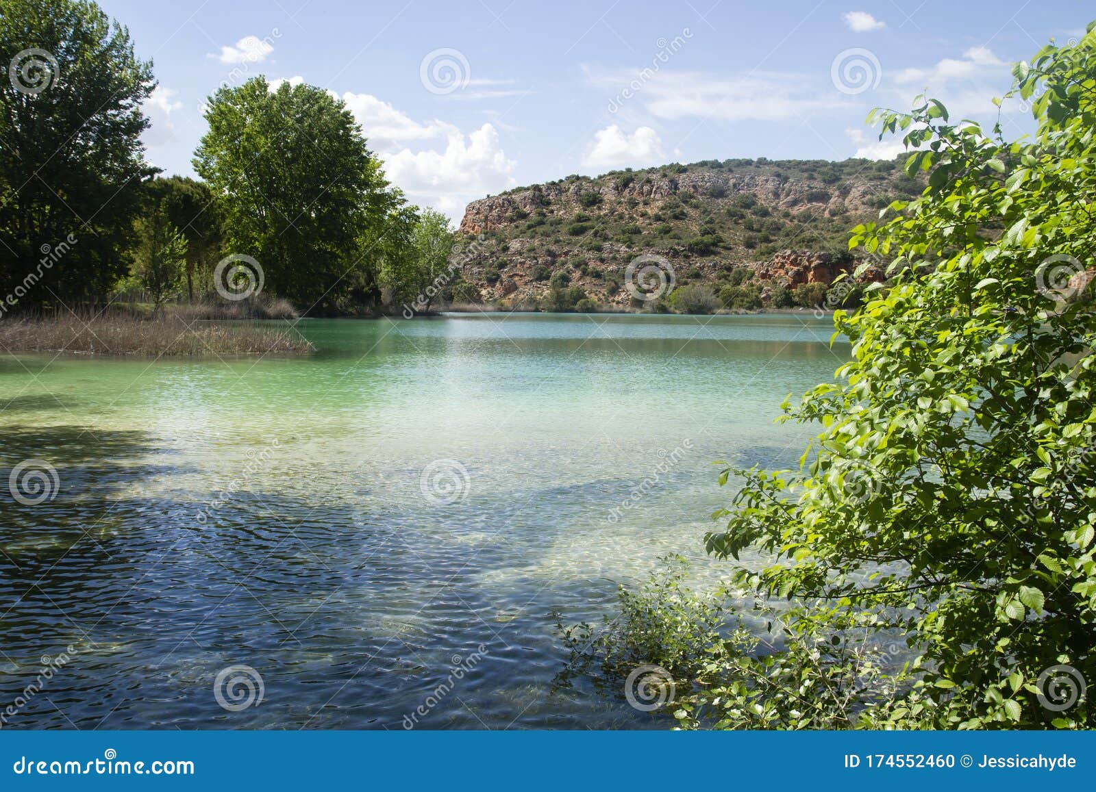 Lake in Lagunas De Ruidera, Spain Stock Photo - Image of forest ...