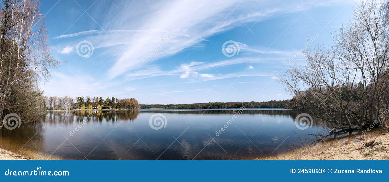 Lake and Lake Shore in Early Spring Stock Photo - Image of lake, green ...