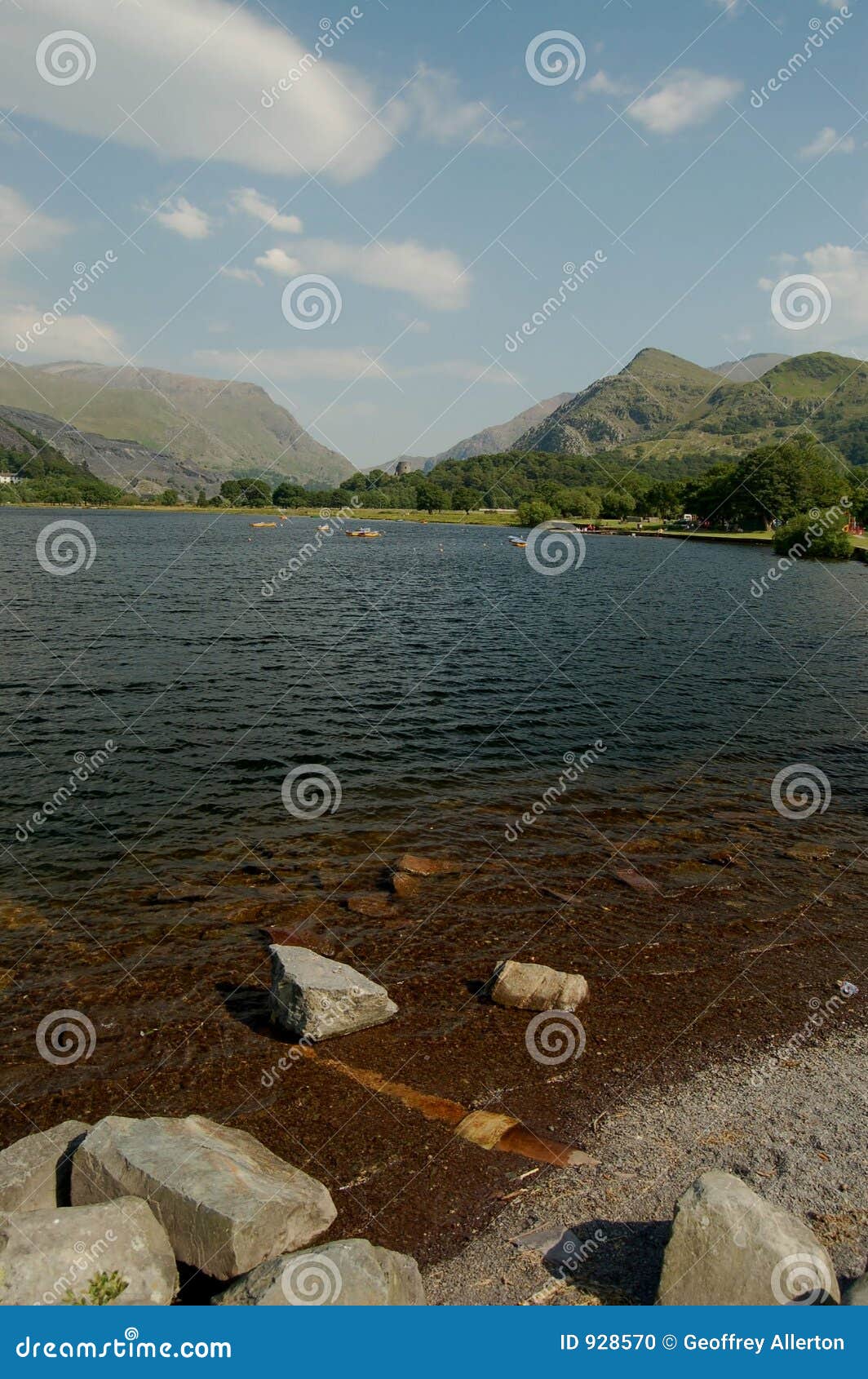 Lake and Landscape,llanberis Wales Stock Photo - Image of boating ...