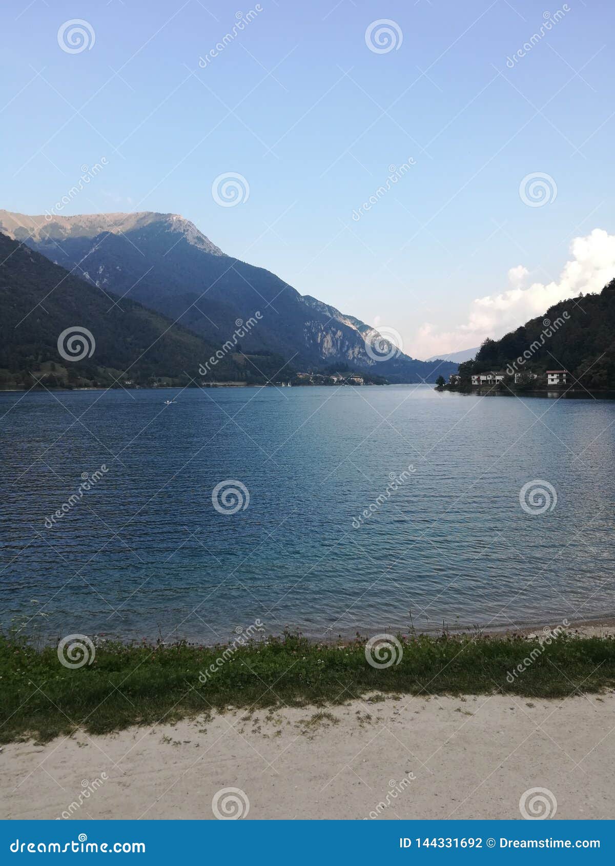 Lake Ledro View from the Beach Stock Photo - Image of discover, water ...