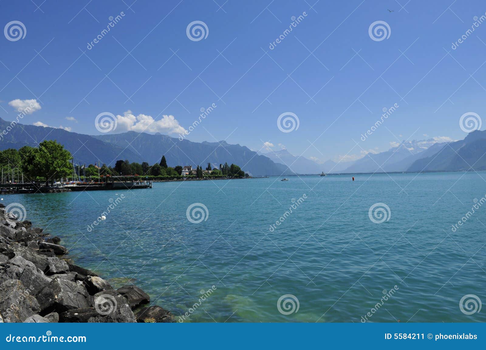 Lake Leman Switzerland stock image. Image of nice, tourism - 5584211