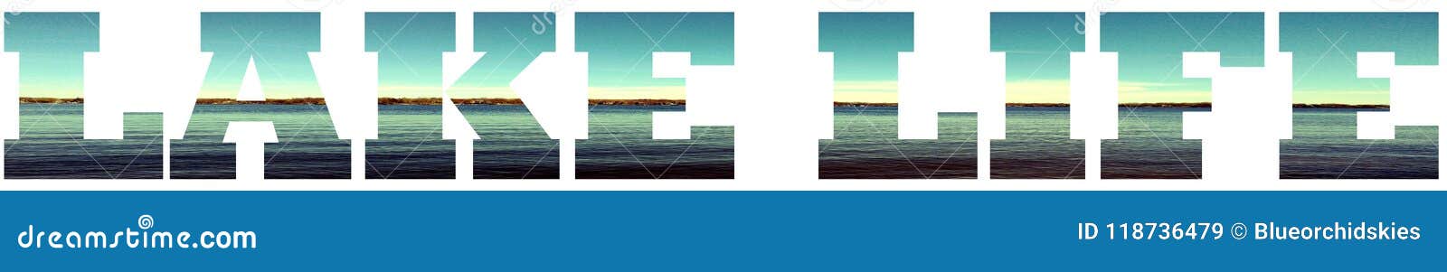 Lake Life Letters and Typography Design or Sign Stock Illustration ...
