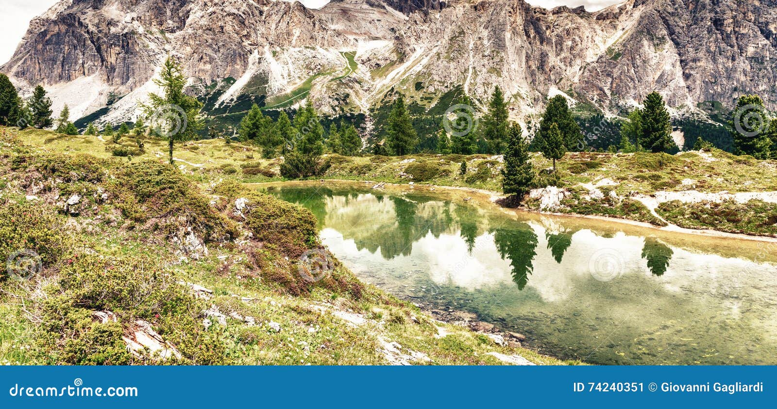 Lake of Limides - Italian Dolomites Stock Image - Image of dolomites ...