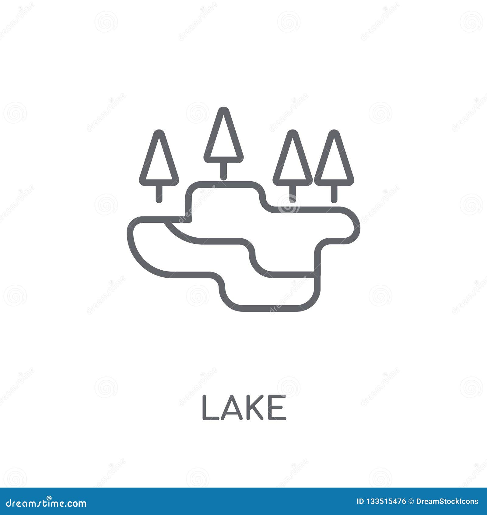 Lake Linear Icon. Modern Outline Lake Logo Concept on White Back Stock ...