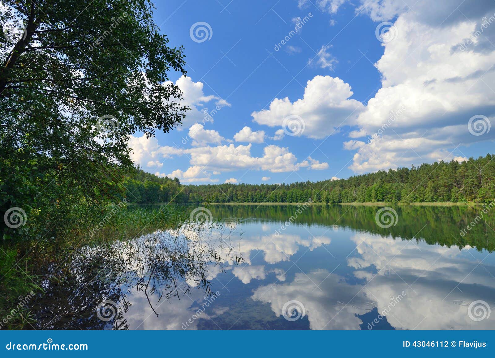 Lake in Lithuania stock photo. Image of rural, boat, horizon - 43046112