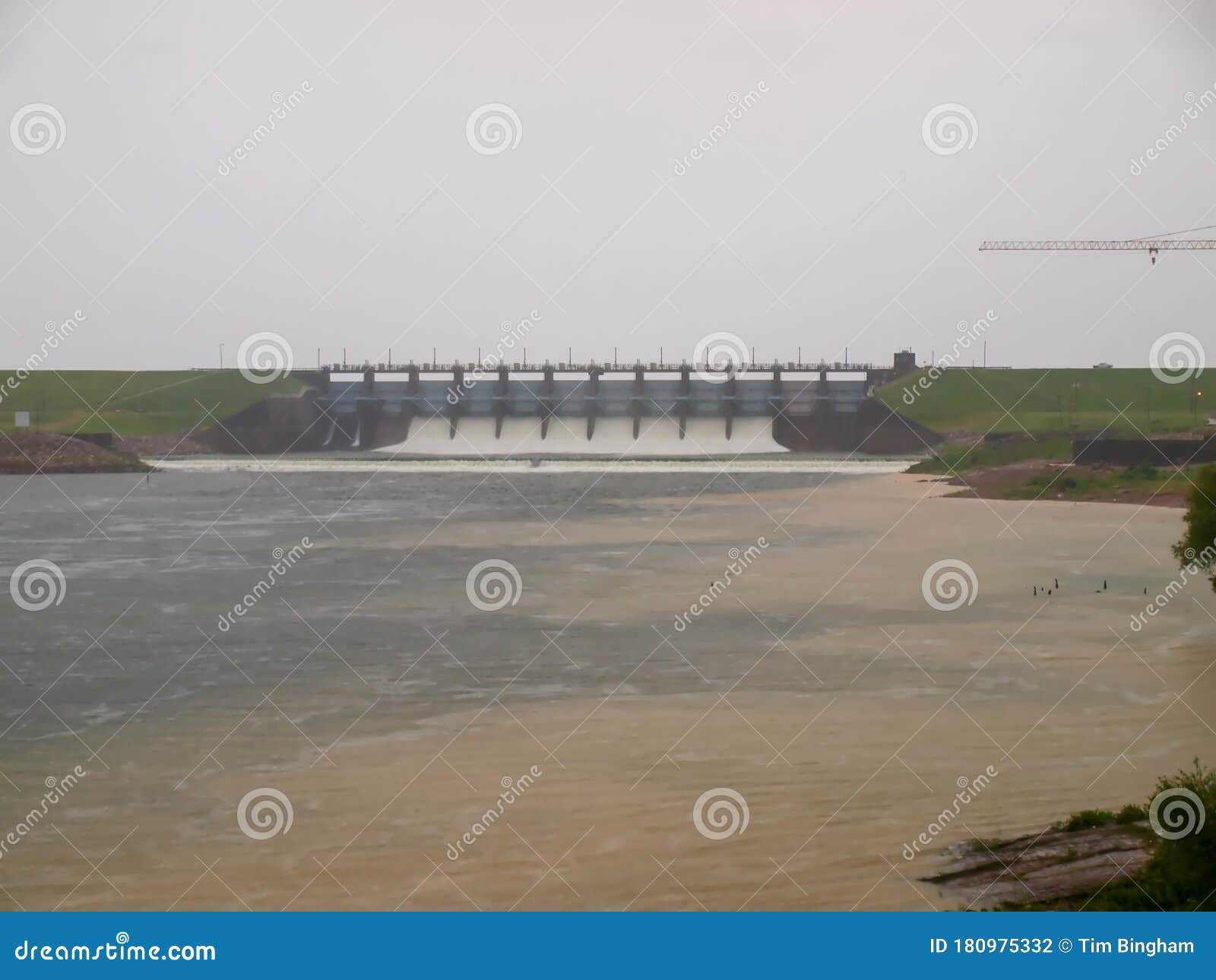 Lake Livingston Dam Eight Gates Open Stock Photo - Image of eight ...