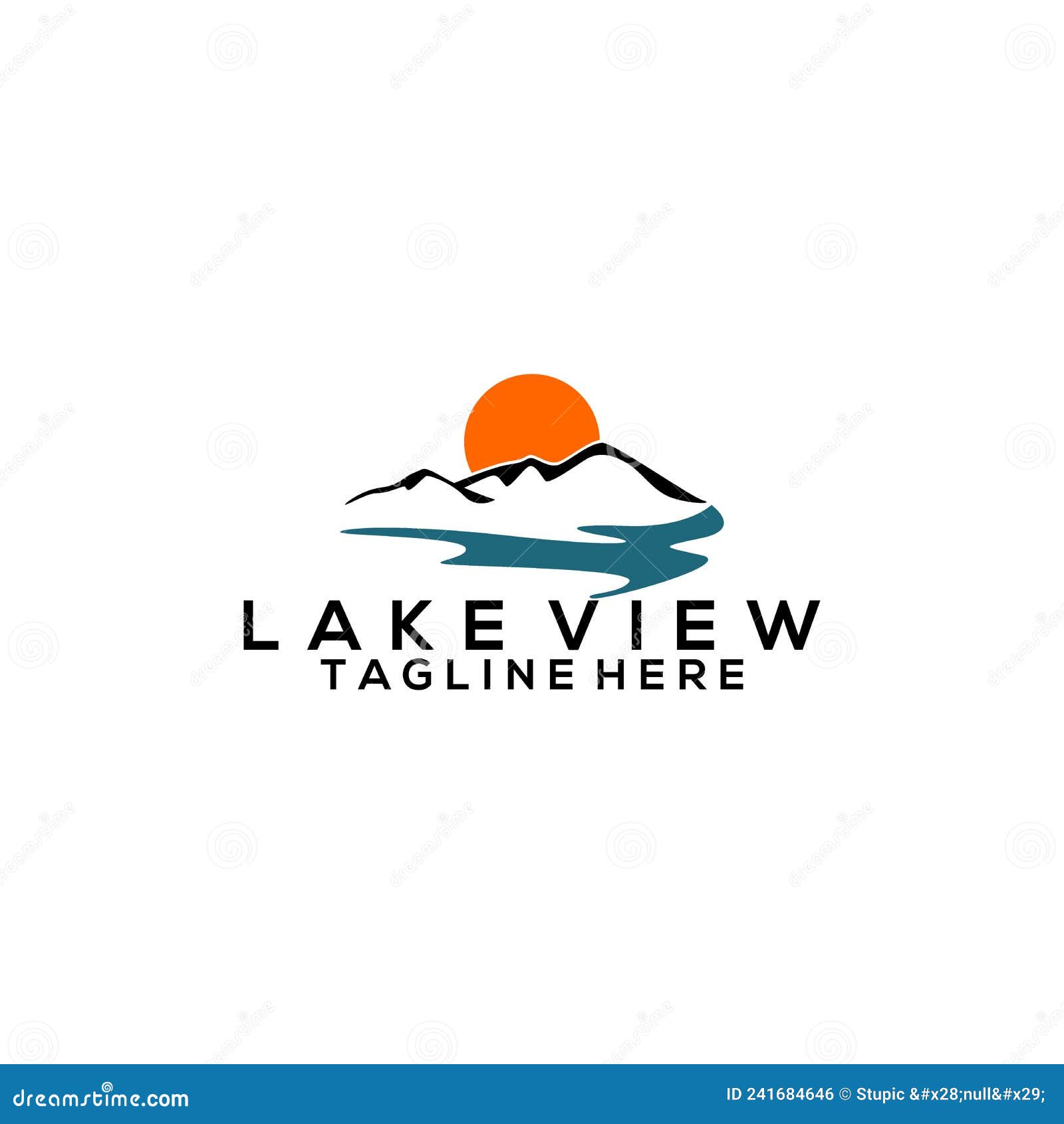 Lake Logo Design Concept Template Vector Stock Illustration ...