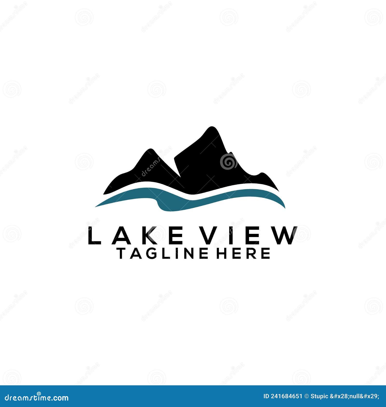 Lake Logo Design Concept Template Vector Stock Illustration ...