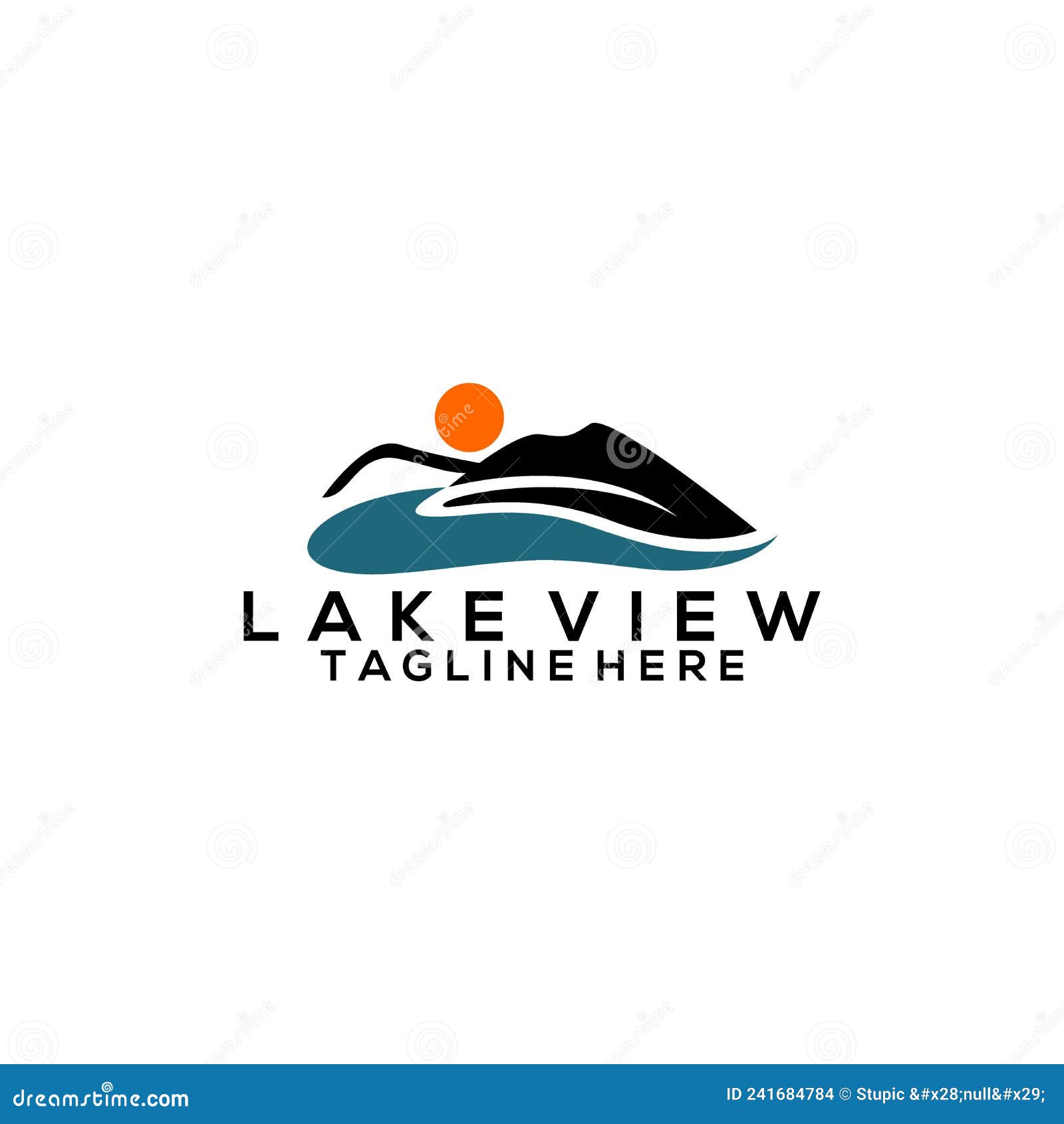 Lake Logo Design Concept Template Vector Stock Illustration ...