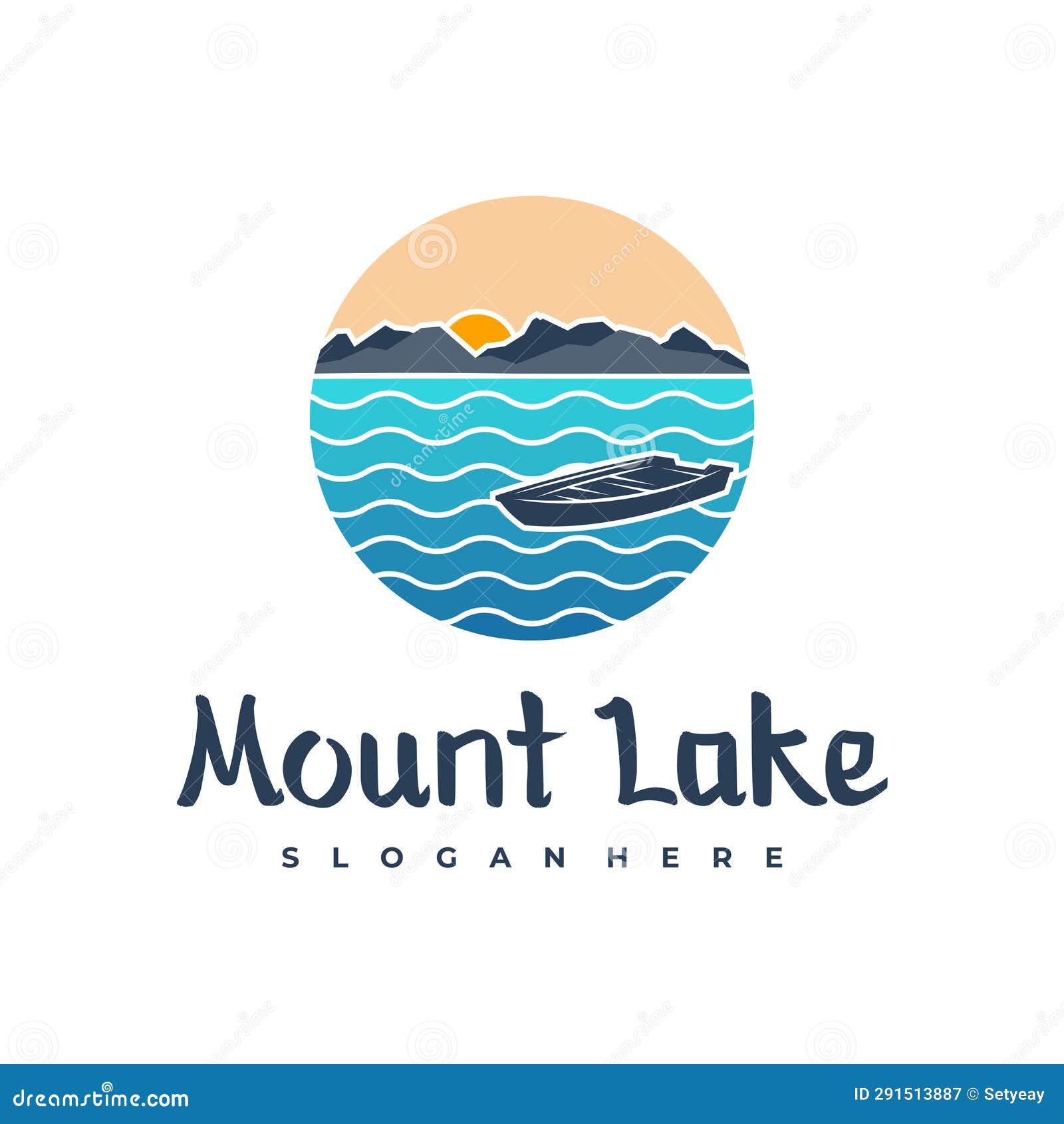 Lake Logo Design Template. Mount Lake Vector Illustration Stock Vector ...