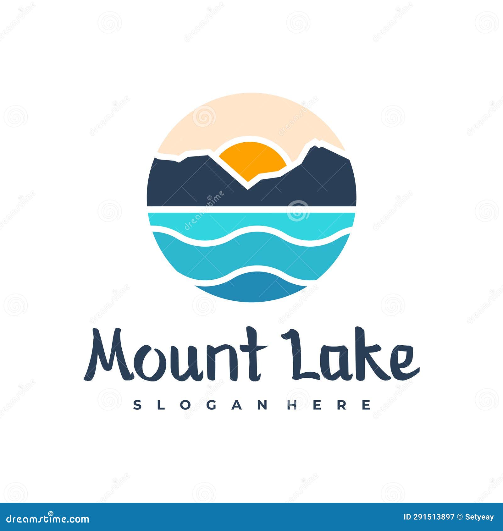 Lake Logo Design Template. Mount Lake Vector Illustration Stock Vector ...