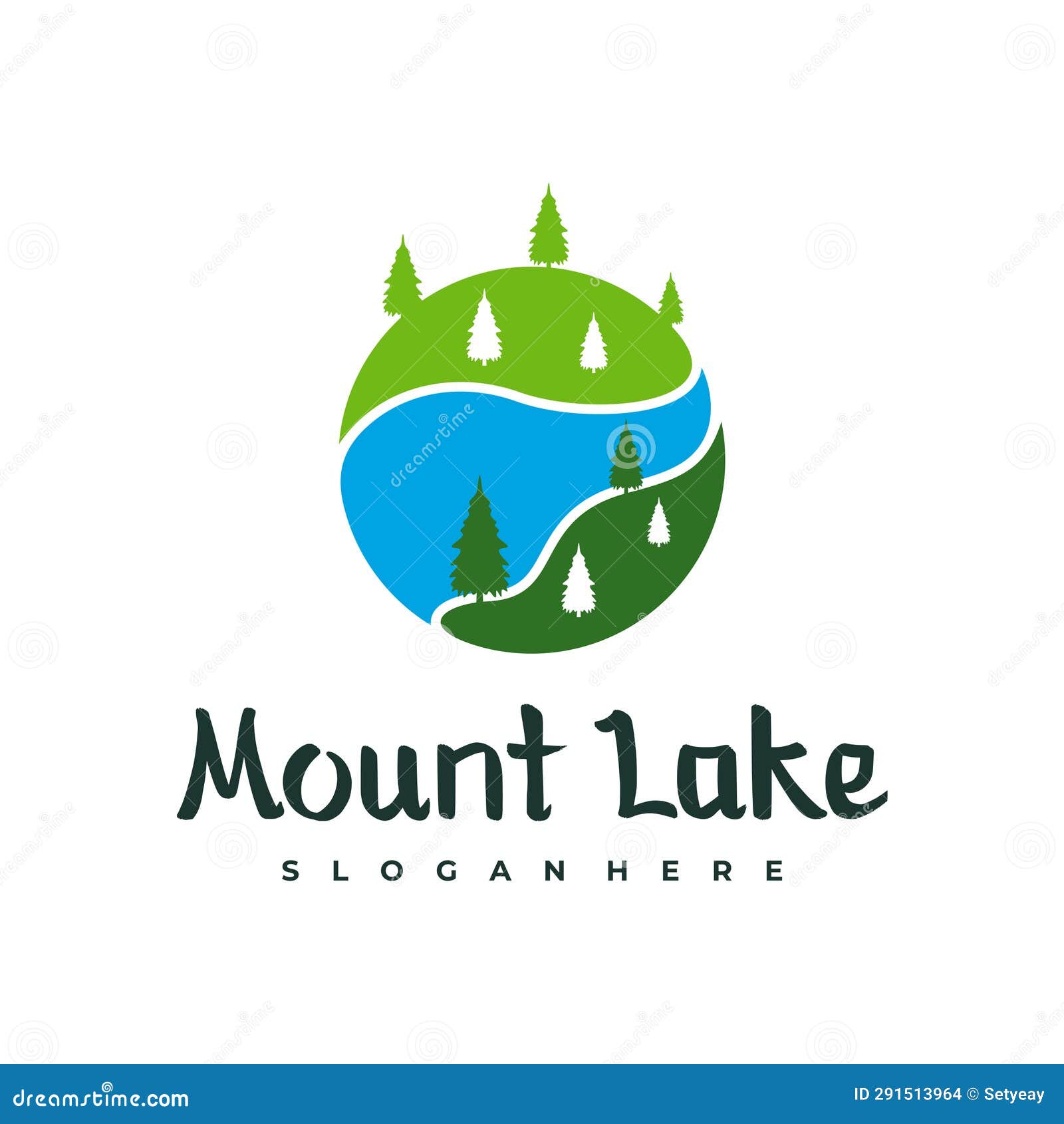 Lake Logo Design Template. Mount Lake Vector Illustration Stock Vector ...
