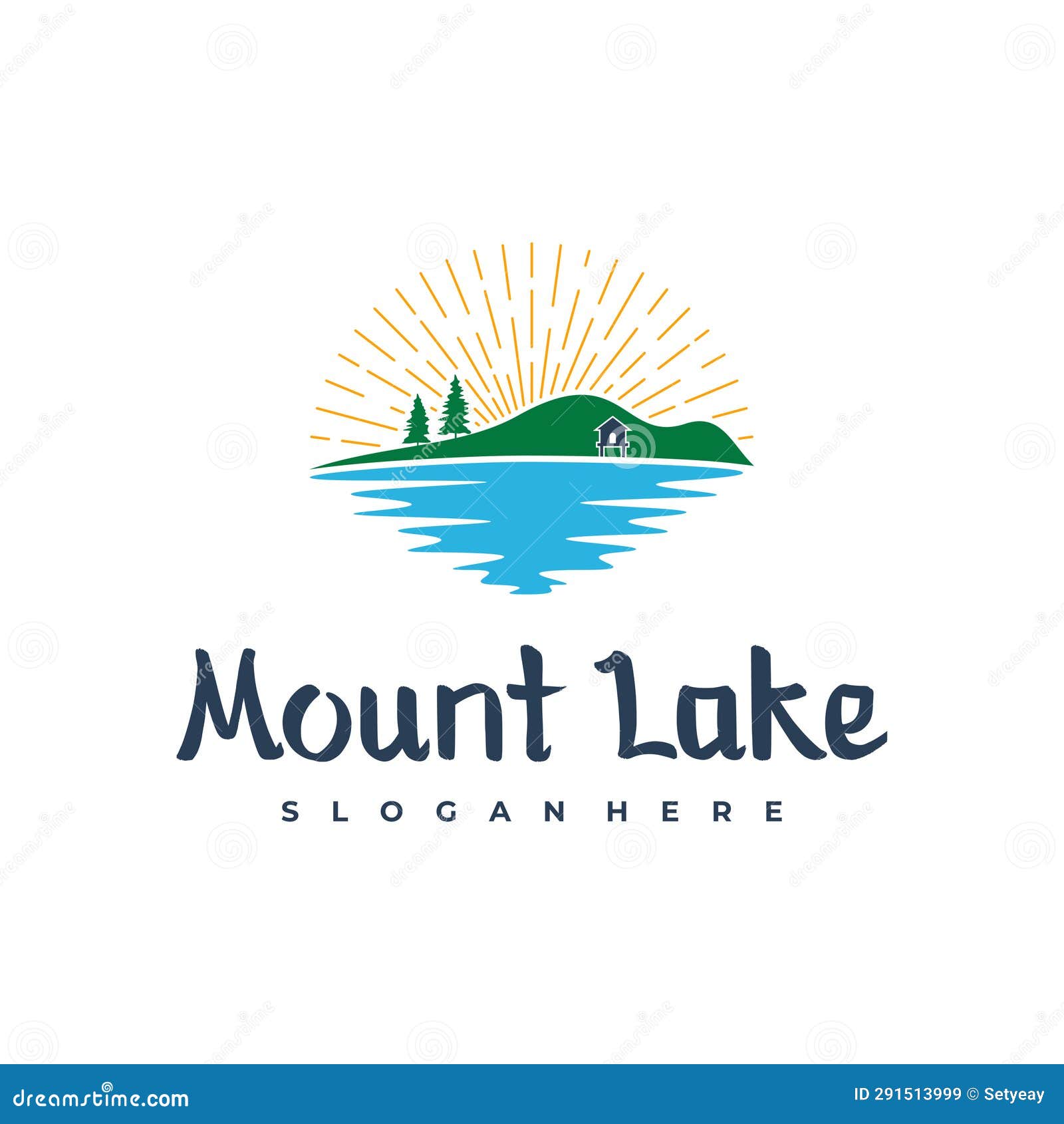 Lake Logo Design Template. Mount Lake Vector Illustration Stock Vector ...
