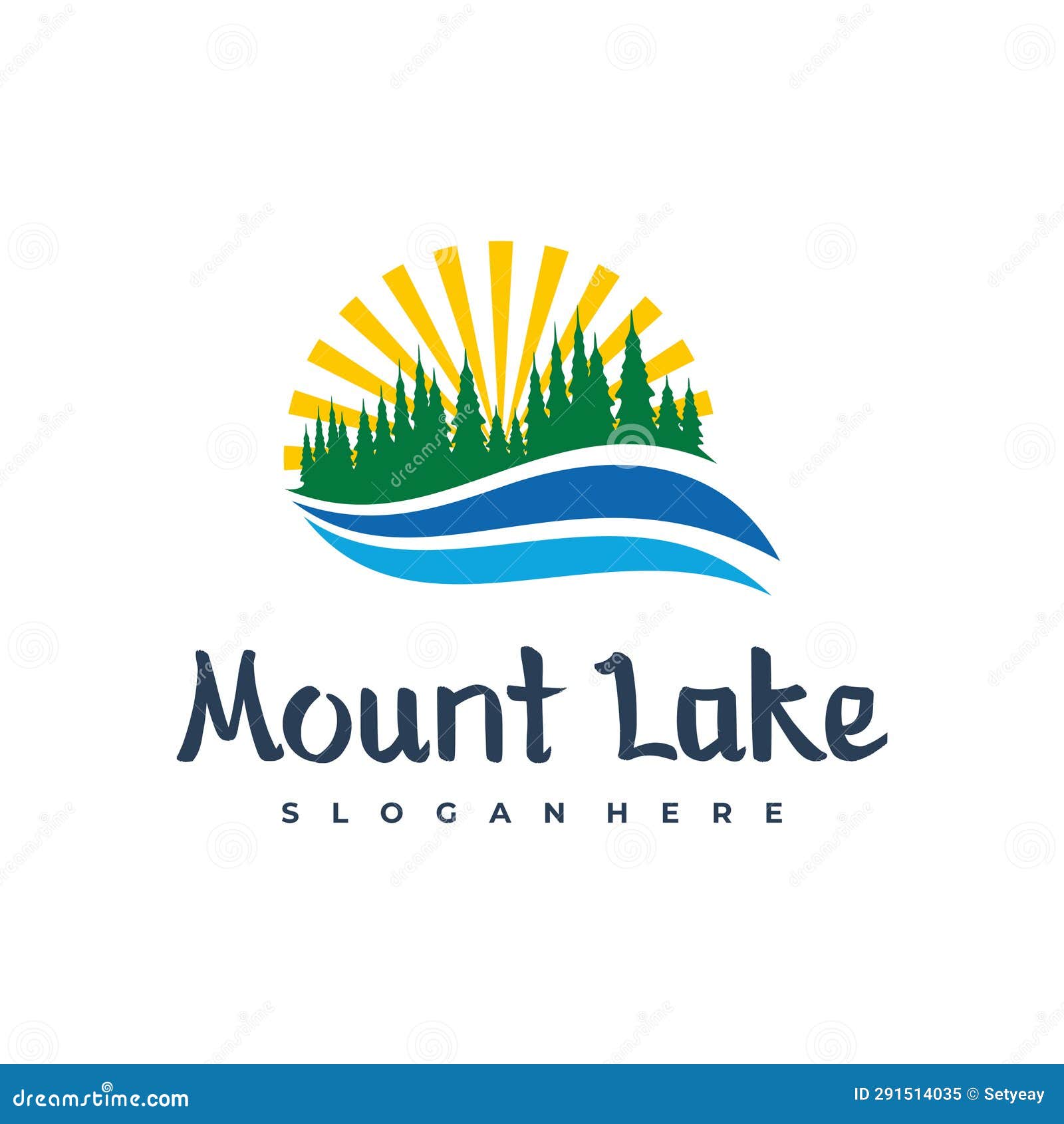 Lake Logo Design Template. Mount Lake Vector Illustration Stock Vector ...