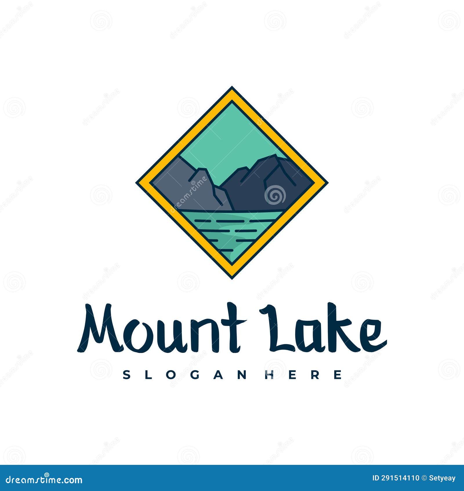 Lake Logo Design Template. Mount Lake Vector Illustration Stock Vector ...