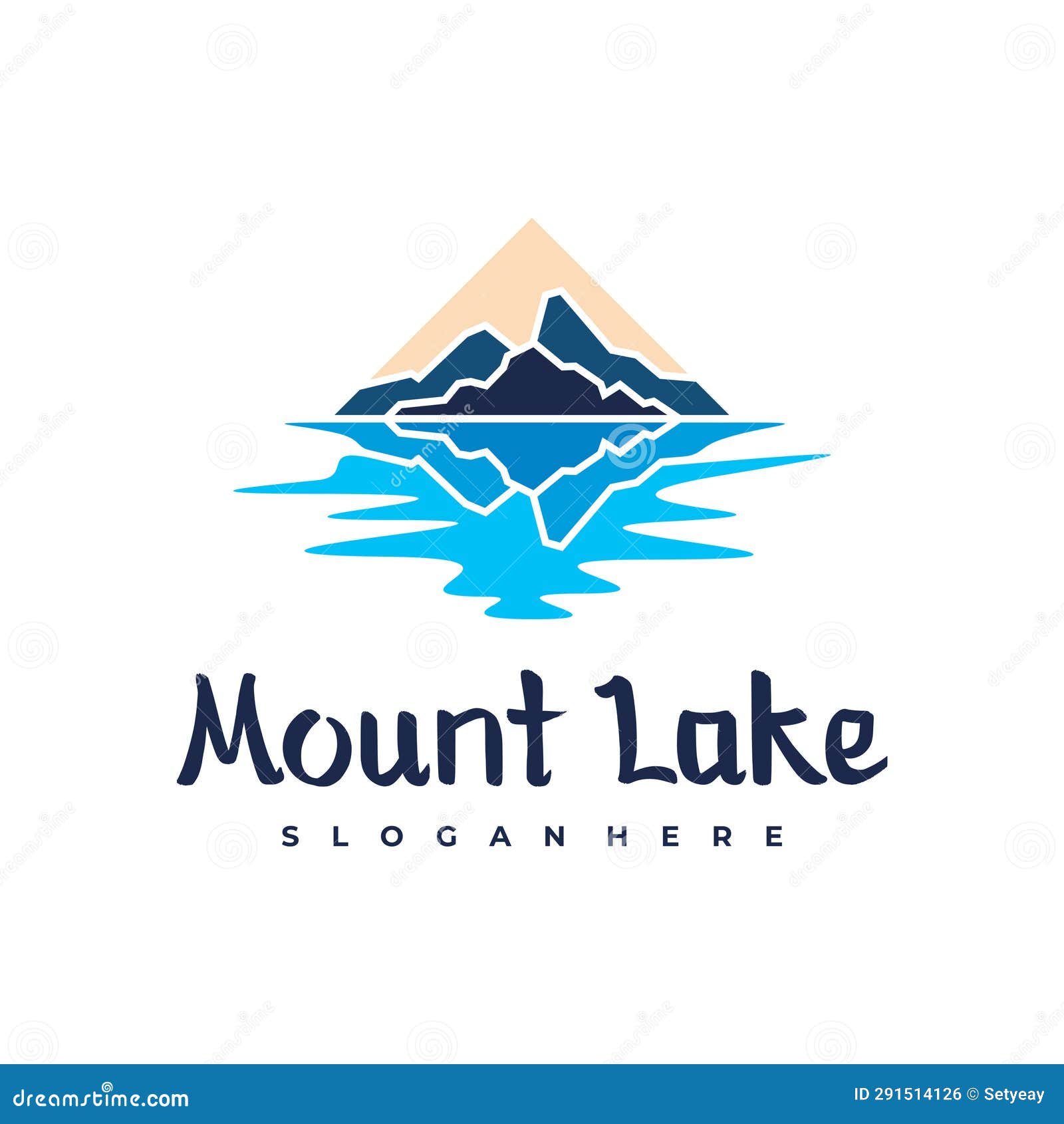 Lake Logo Design Template. Mount Lake Vector Illustration Stock Vector ...