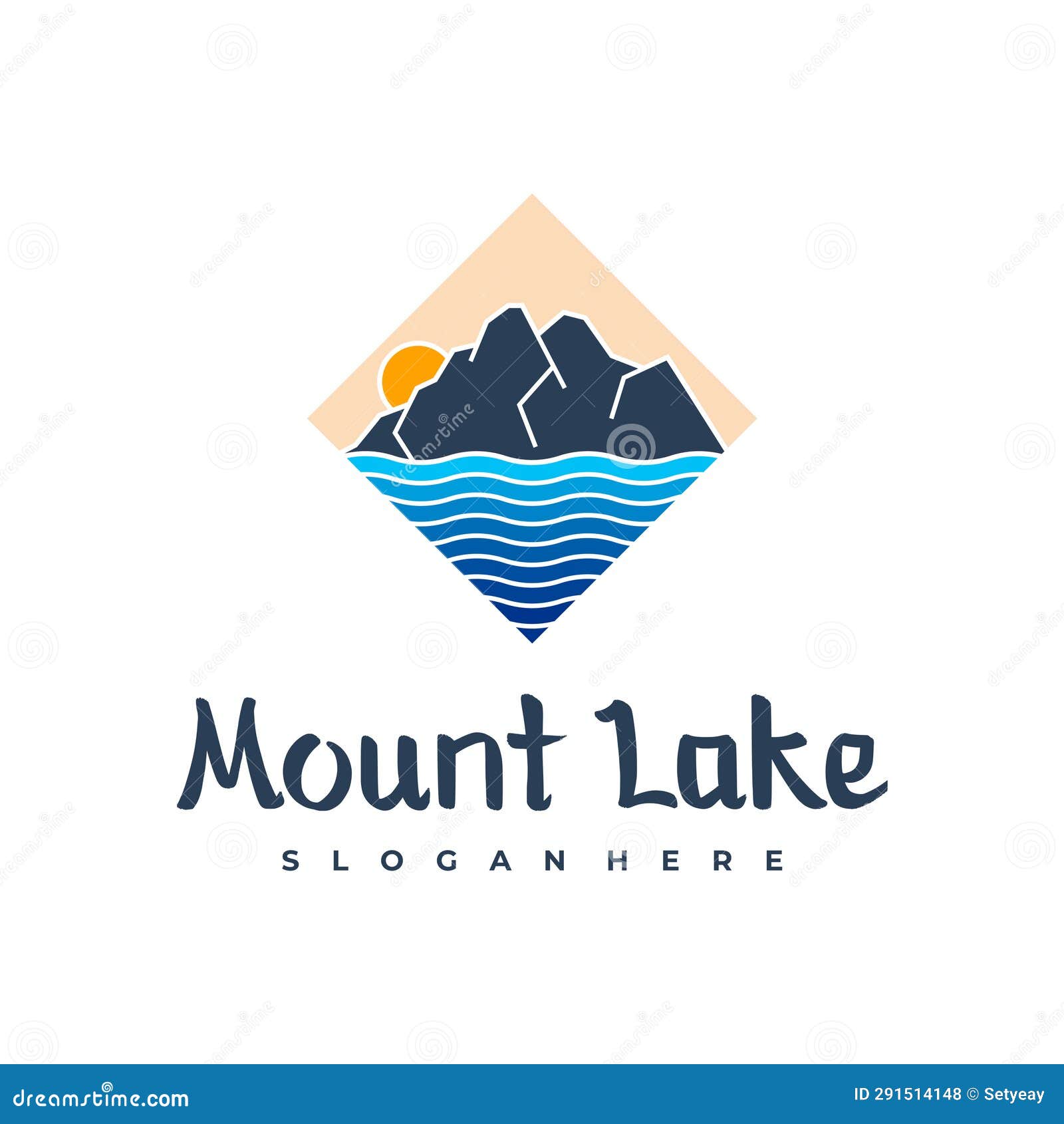 Lake Logo Design Template. Mount Lake Vector Illustration Stock Vector ...