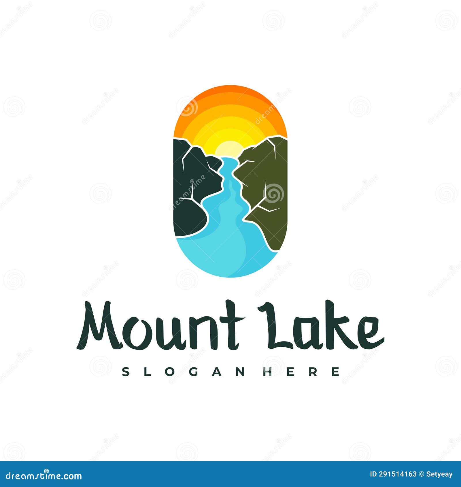 Lake Logo Design Template. Mount Lake Vector Illustration Stock Vector ...